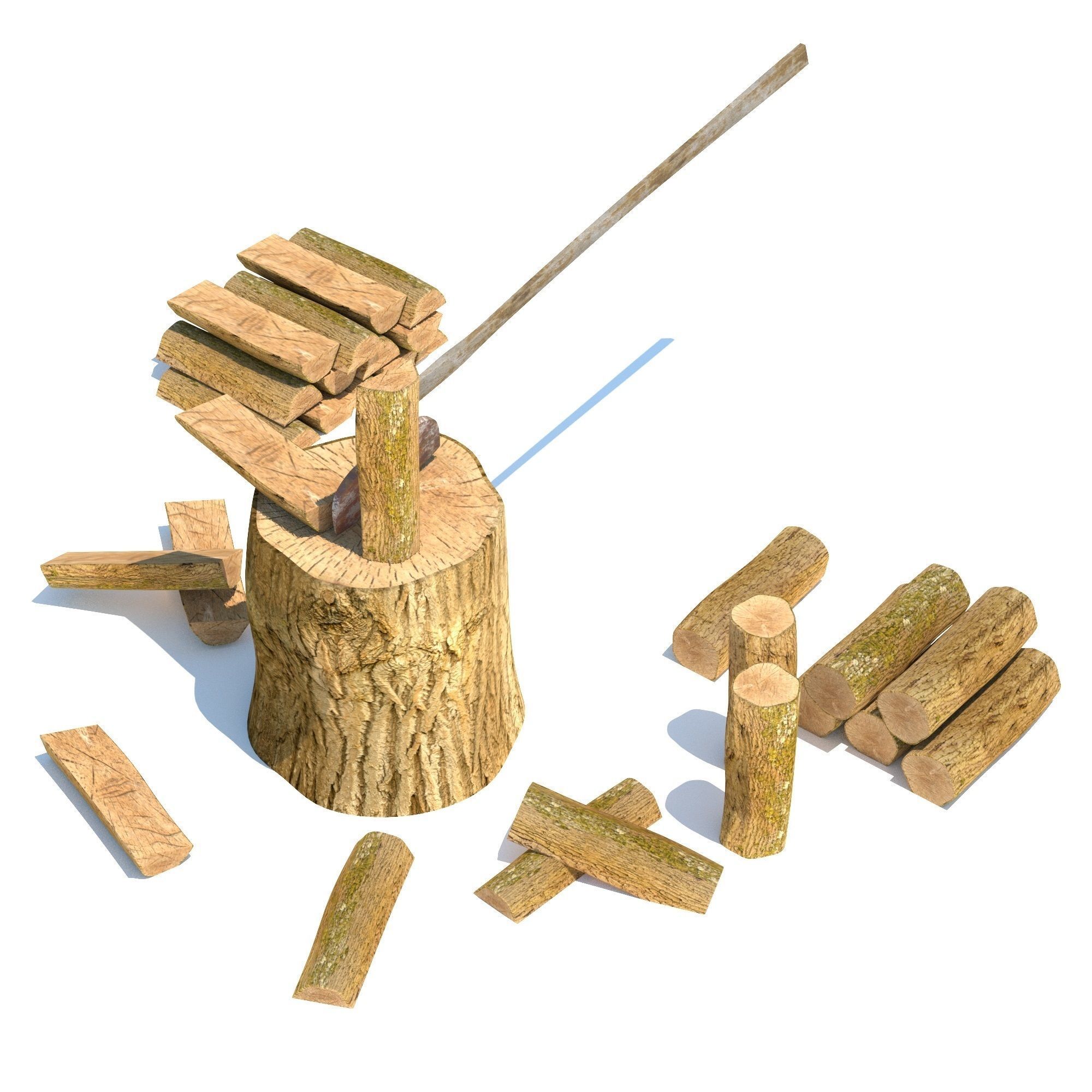 Wood Axe Logs 3D model | CGTrader