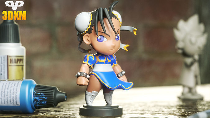 Chun-Li Chibi for 3D Printing STL ChibiSTL 3D model 3D printable | CGTrader