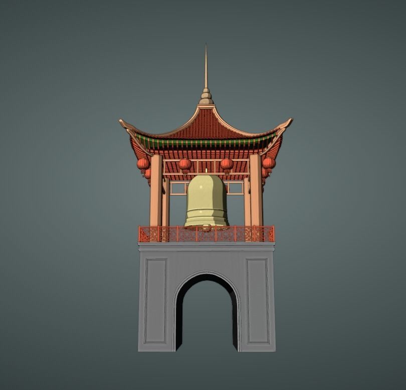3D model Chinese Gate Tower 01 VR / AR / low-poly | CGTrader