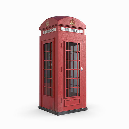 British Red Phone Box 3D model rigged | CGTrader