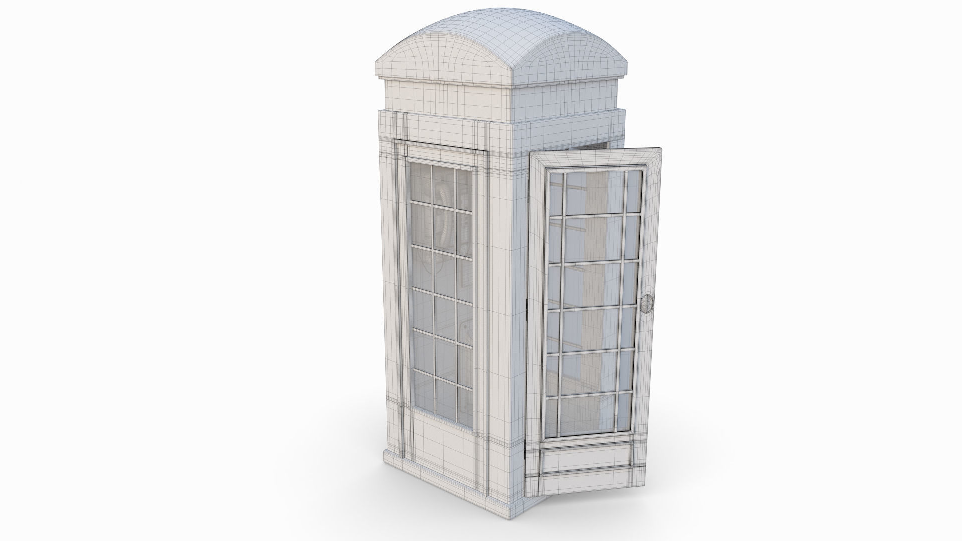 British Red Phone Box 3D model rigged | CGTrader