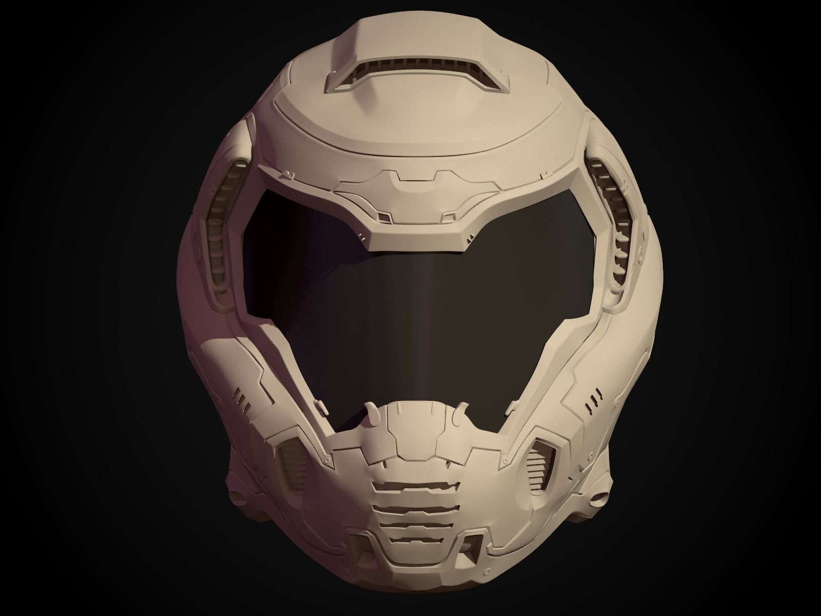 printable doom eternal helmet airsoft paintball 3D model 3D printable ...