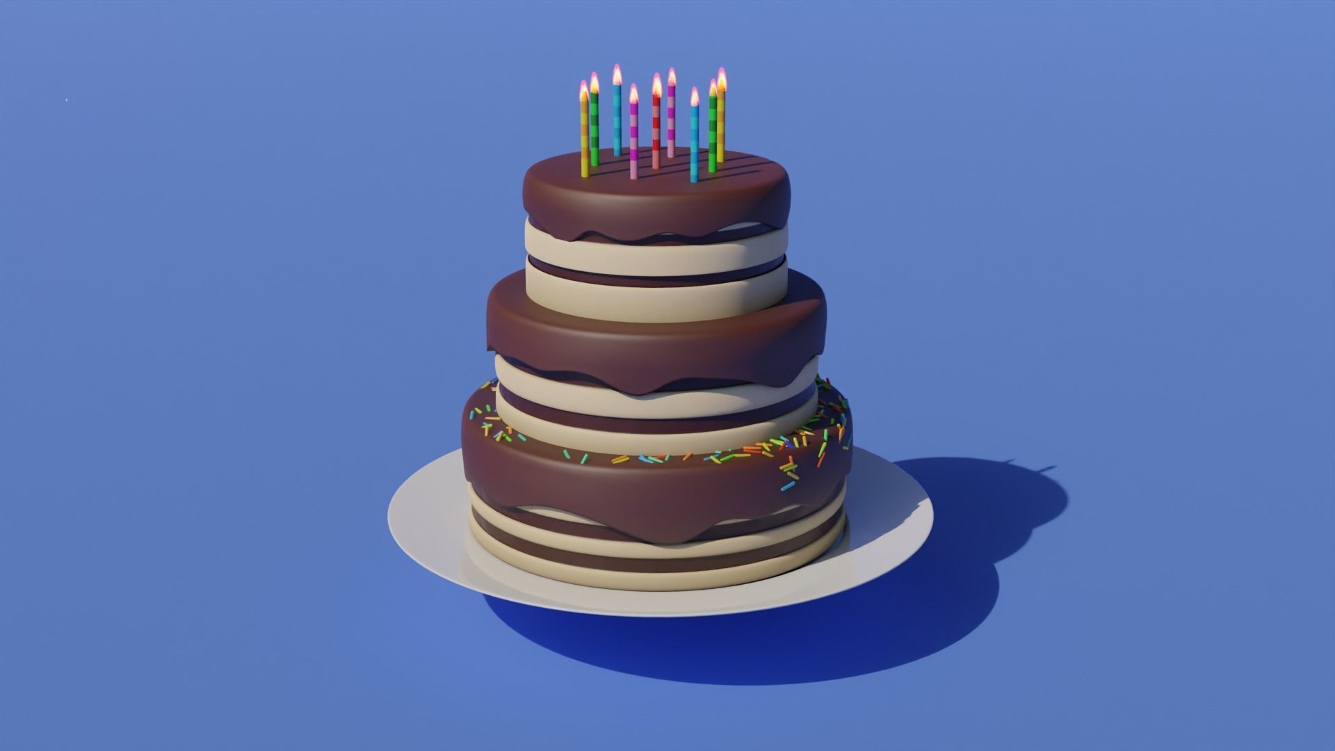 Simple Birthday Cake free 3D model | CGTrader