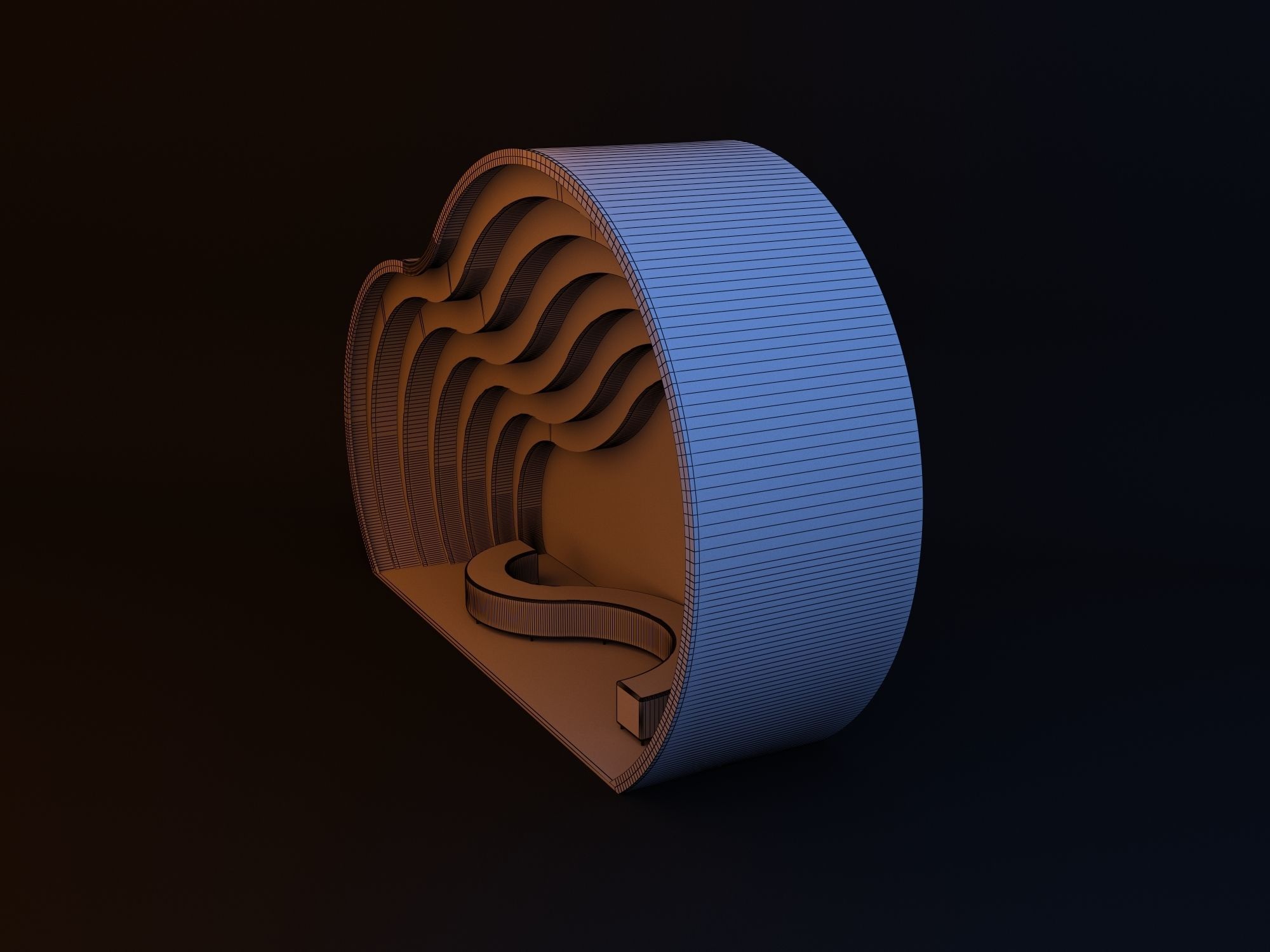 Rainbow parametric cloud modern bus stop concept 2 3D model | CGTrader