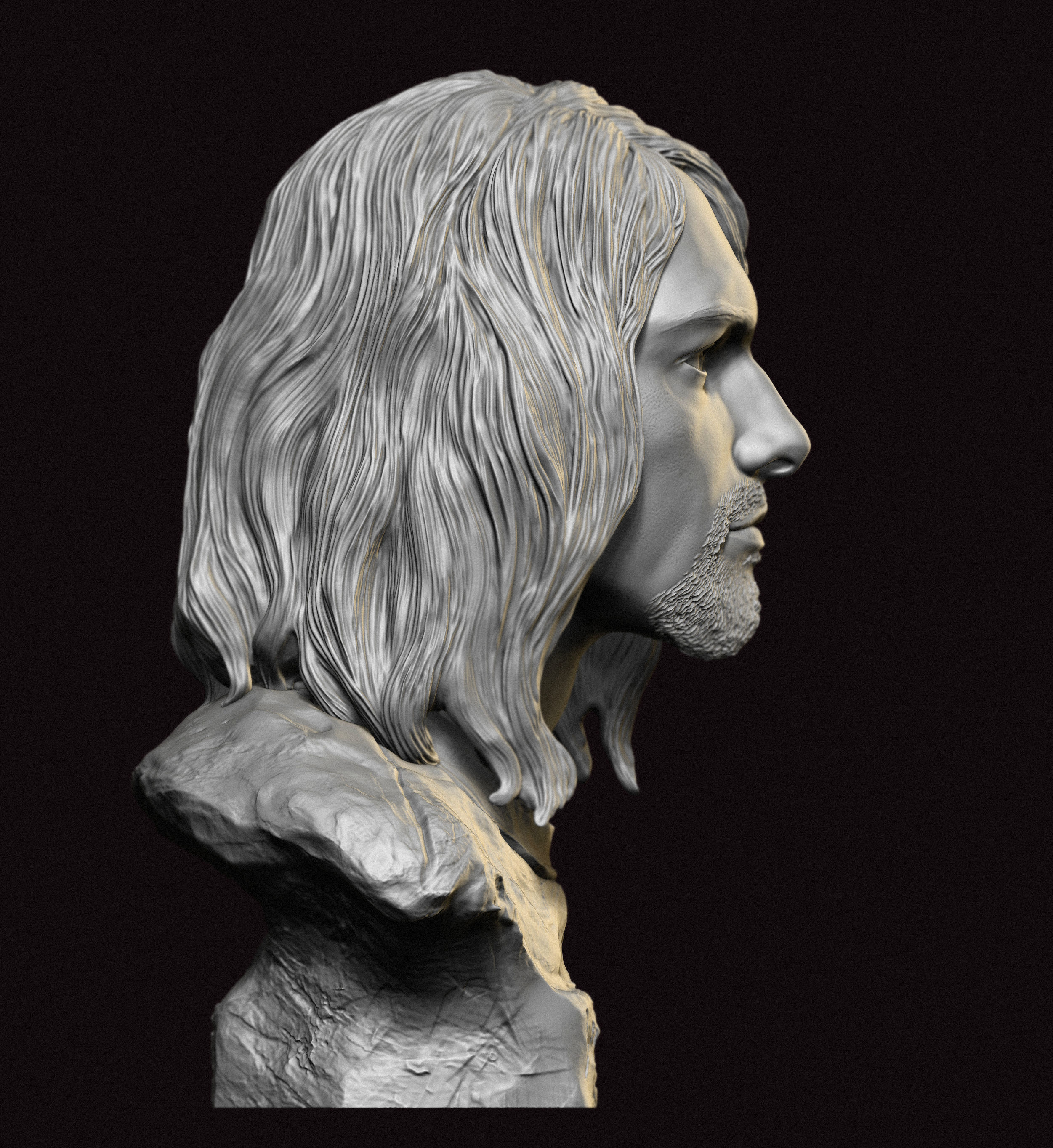 Kurt Cobain portrait 3D model 3D printable | CGTrader