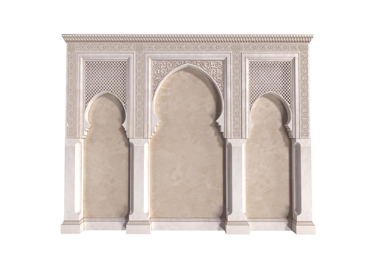 Oriental style arch Arabic wall Oriental Wall paneling 3D model | CGTrader