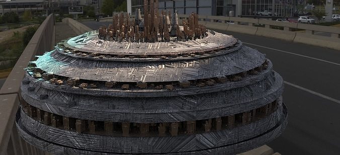 Flying Sci-Fi Dome 3 3D model | CGTrader