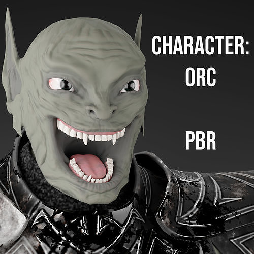 3D model Fantasy orc in armor with a sword VR / AR / low-poly | CGTrader