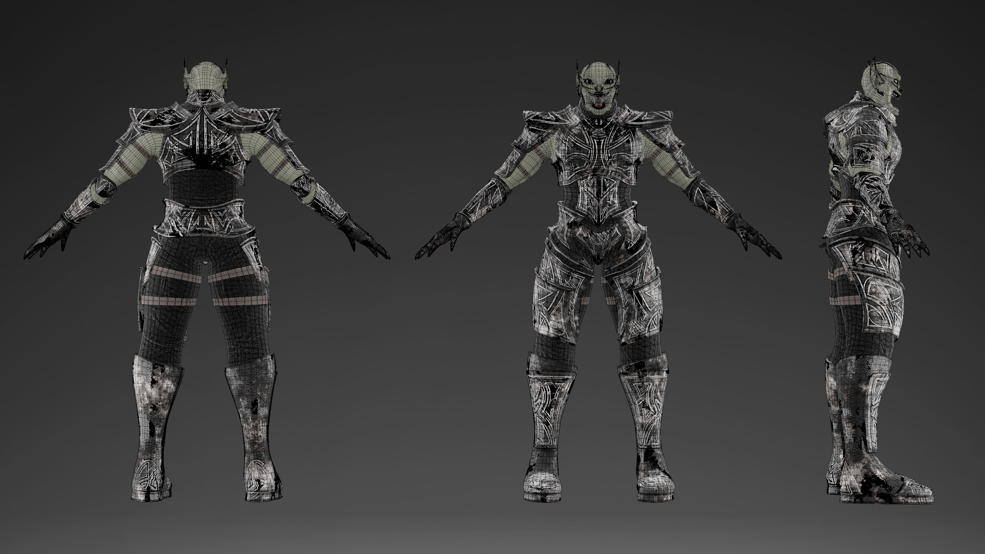 3D model Fantasy orc in armor with a sword VR / AR / low-poly | CGTrader