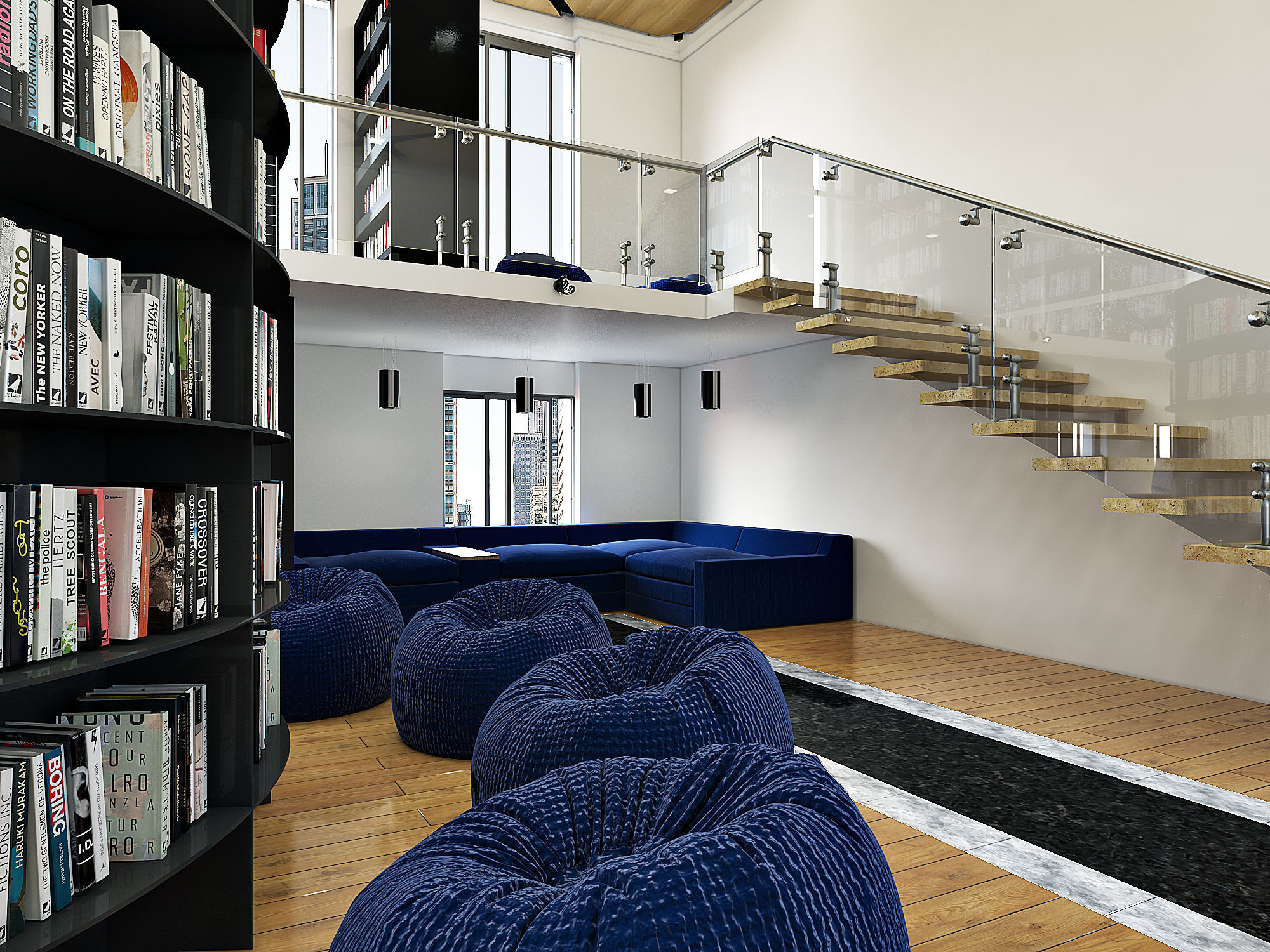 Public Library Interior Design Scene 3D model | CGTrader