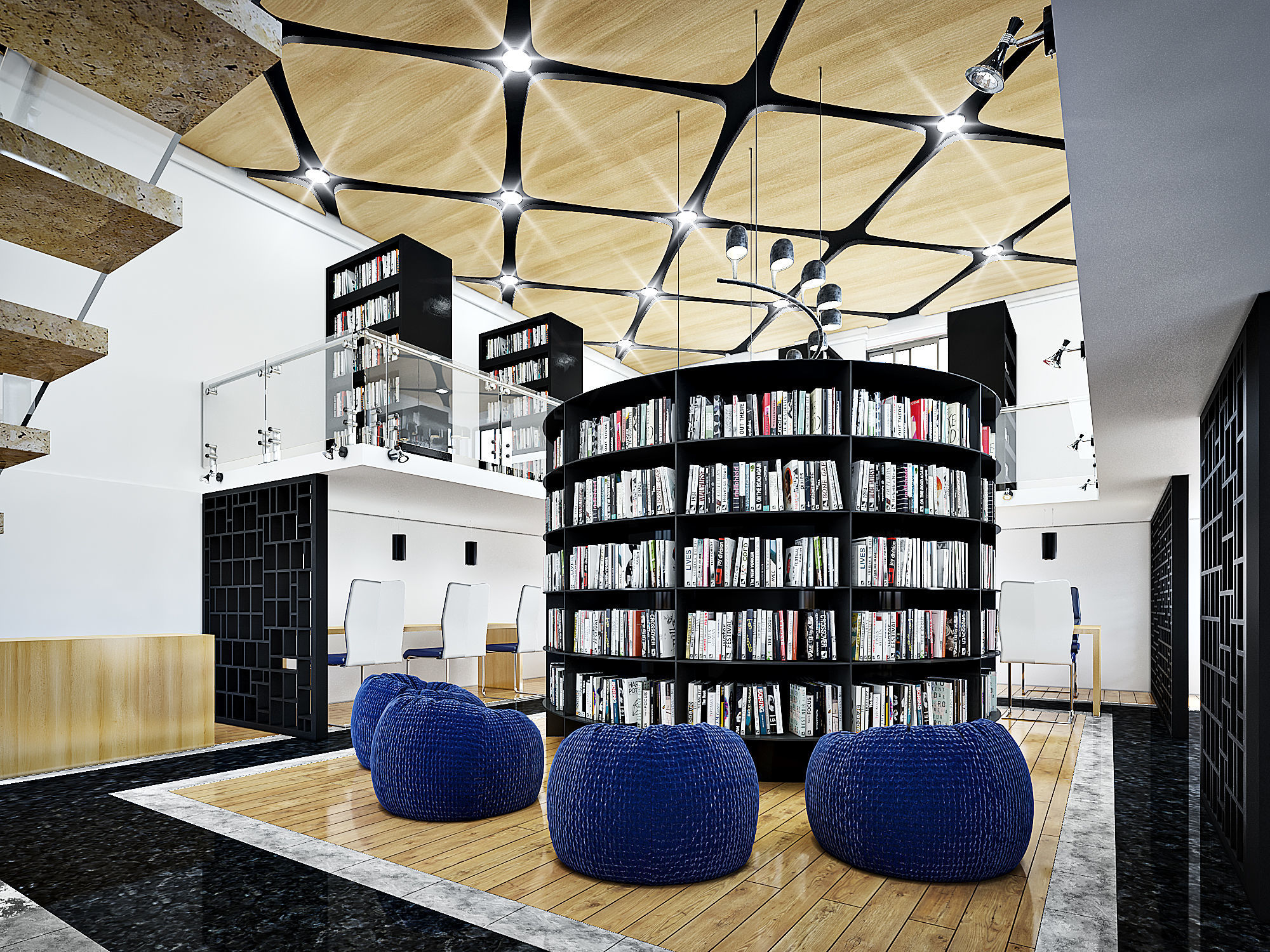 Public Library Interior Design Scene 3D model | CGTrader