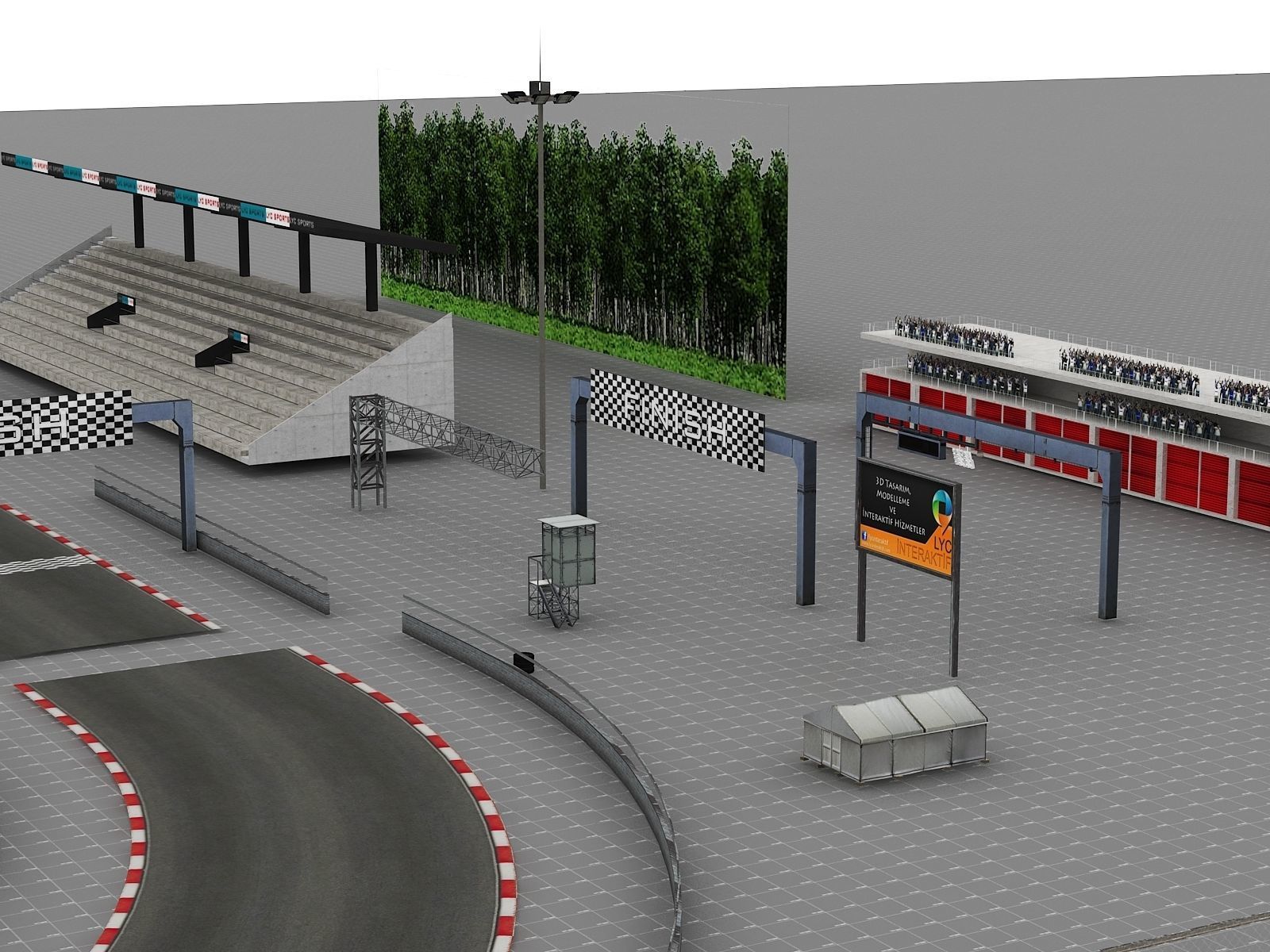 3D model Race Track Modular Kit for Game and Big Projects unitypackage ...