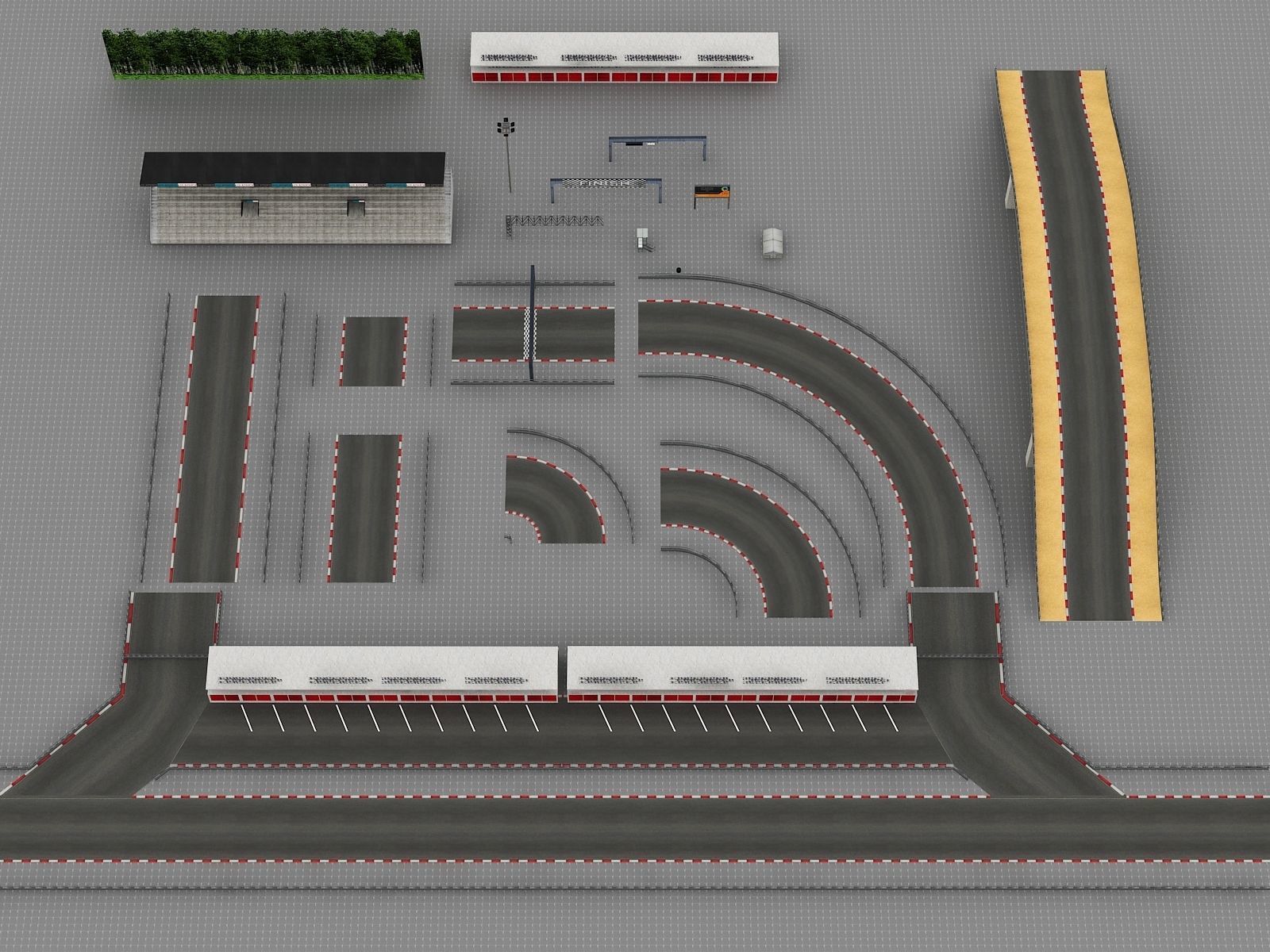 3D model Race Track Modular Kit for Game and Big Projects unitypackage ...