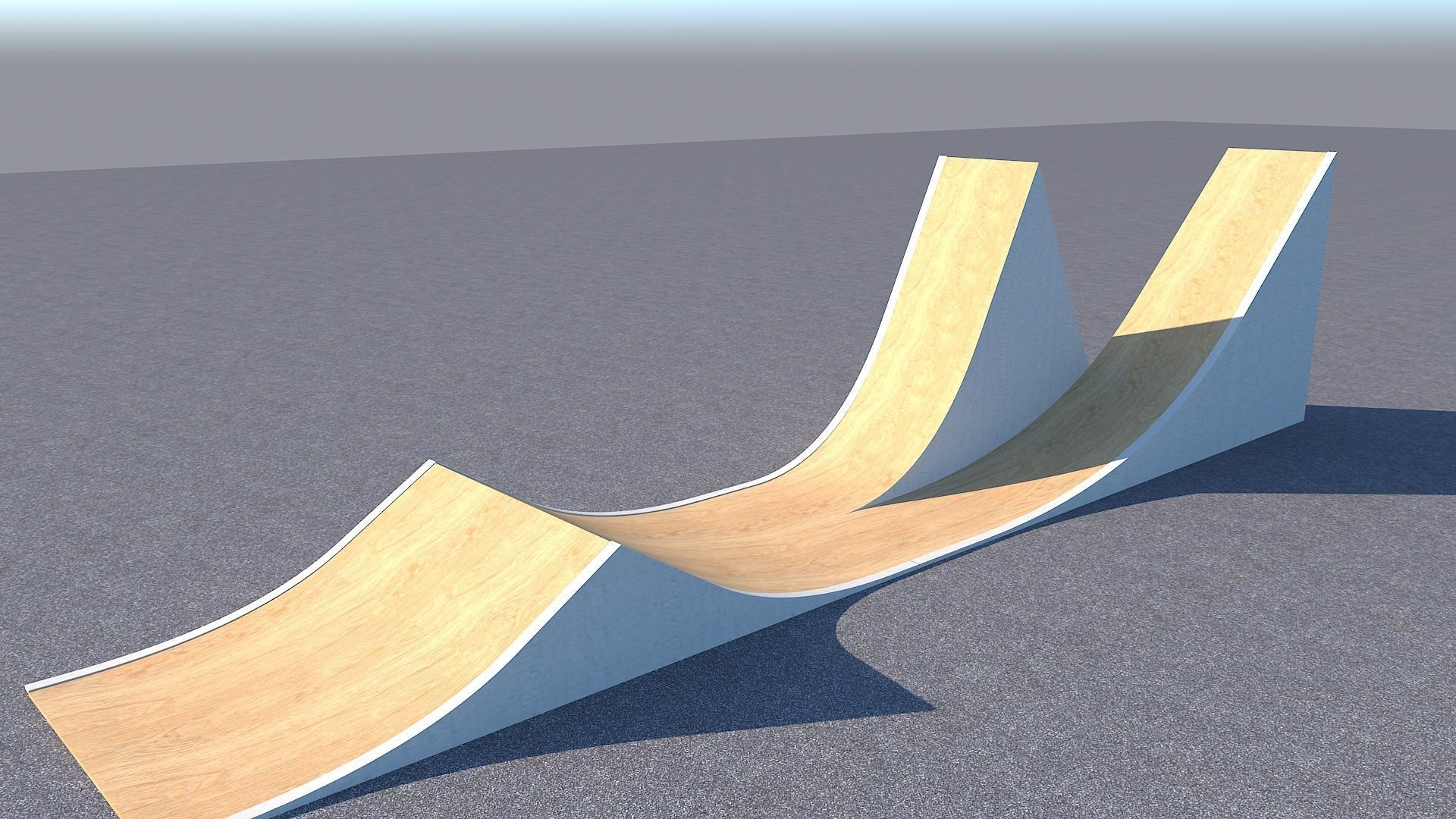 Big Two side stunt ramp free VR / AR / low-poly 3D model | CGTrader