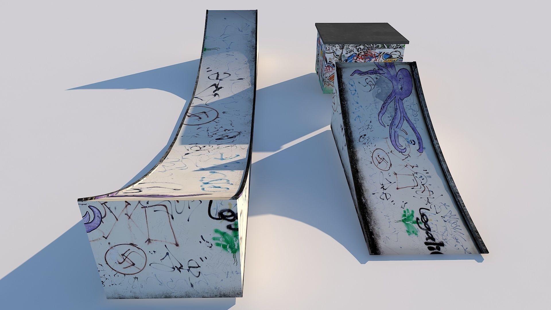 3D model Street Ramp and Stunt Equipment VR / AR / low-poly | CGTrader