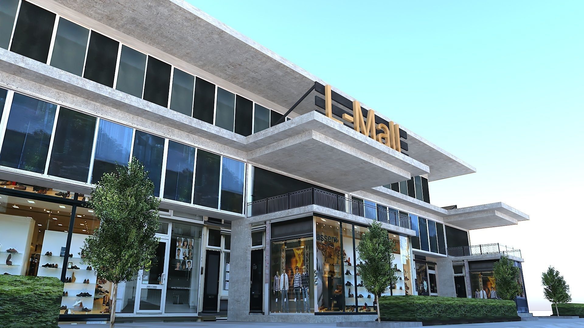 3D model Simple and Effective Mall Shopping Store Building VR / AR ...