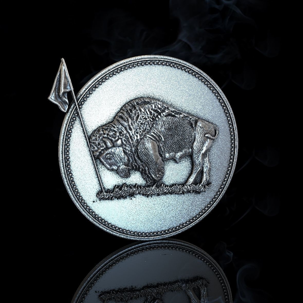 BUFFALO silver coin with bison 3D model 3D printable | CGTrader
