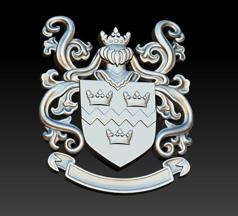 Coat of arms KNIGHT WITH CROWN 3D model 3D printable | CGTrader