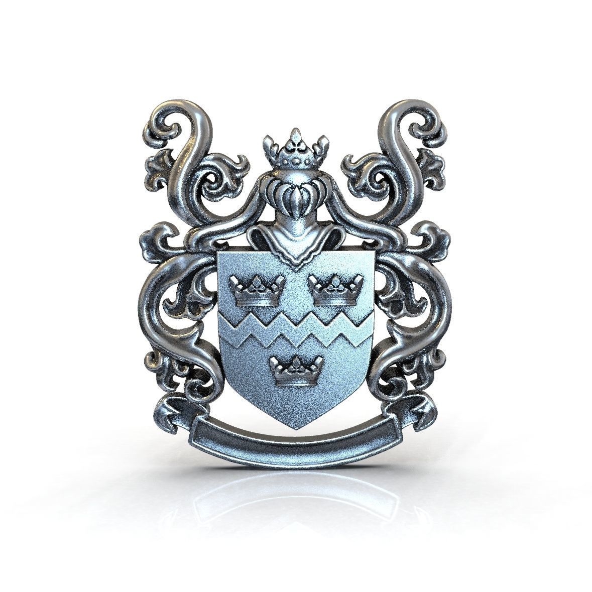 Coat of arms KNIGHT WITH CROWN 3D model 3D printable | CGTrader