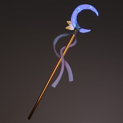 3D model Magic staff VR / AR / low-poly | CGTrader