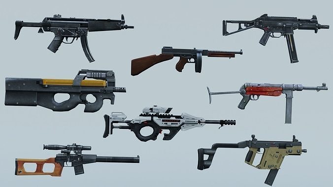 Weapon SMG Thompson Vector VSS UMP CG15 MP5 MP40 P90 3D model | CGTrader