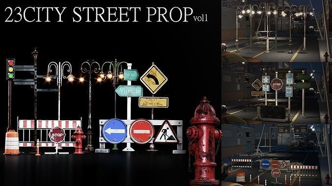 23 Street props - vol 01 3D model | CGTrader