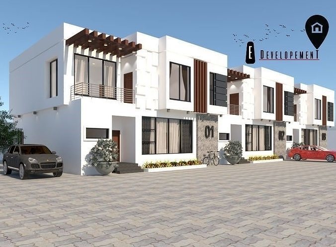 TERRACE PROPERTY DESIGN 3D model rigged | CGTrader