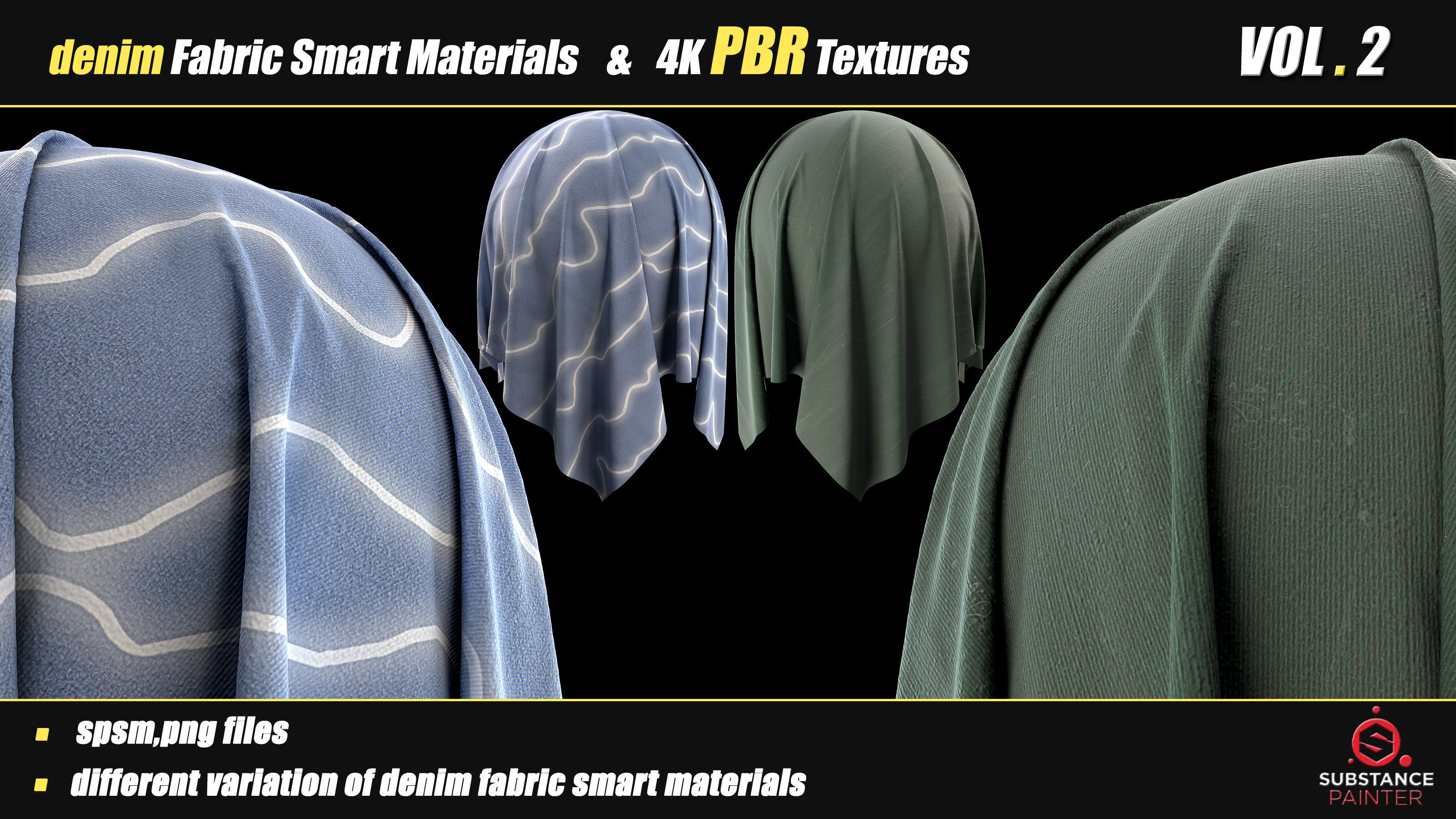 30 Denim Fabric Smart Material Bundle and 4K PBR Texture VOL 02 Texture ...