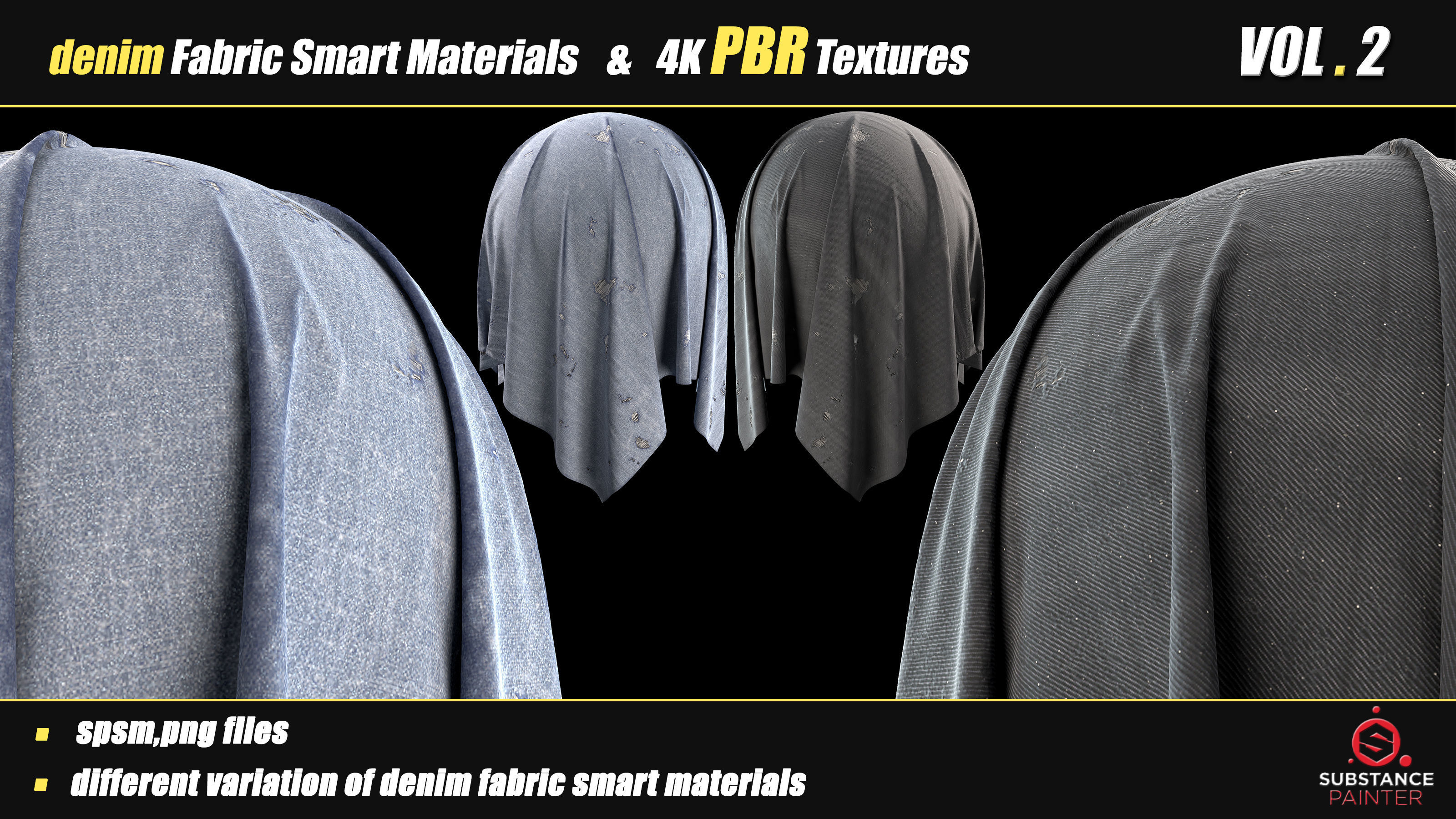 30 Denim Fabric Smart Material Bundle and 4K PBR Texture VOL 02 Texture ...