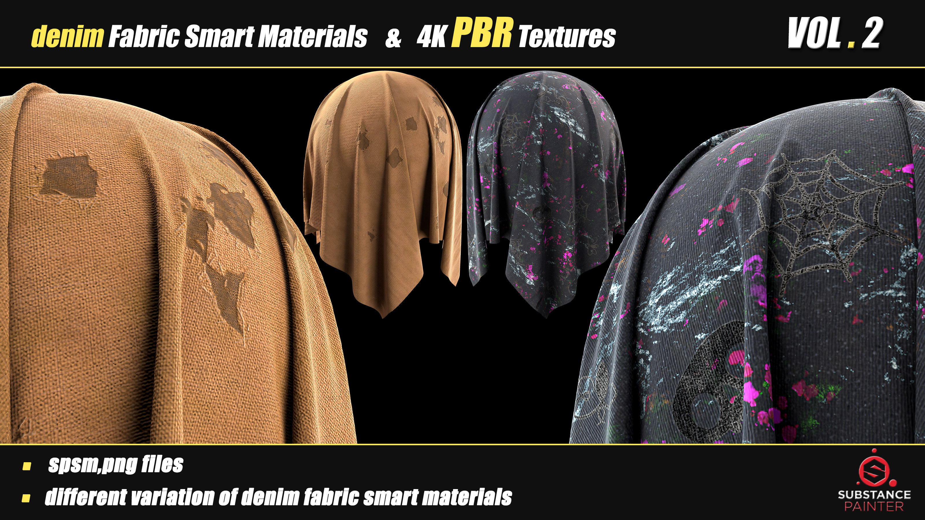 30 Denim Fabric Smart Material Bundle and 4K PBR Texture VOL 02 Texture ...