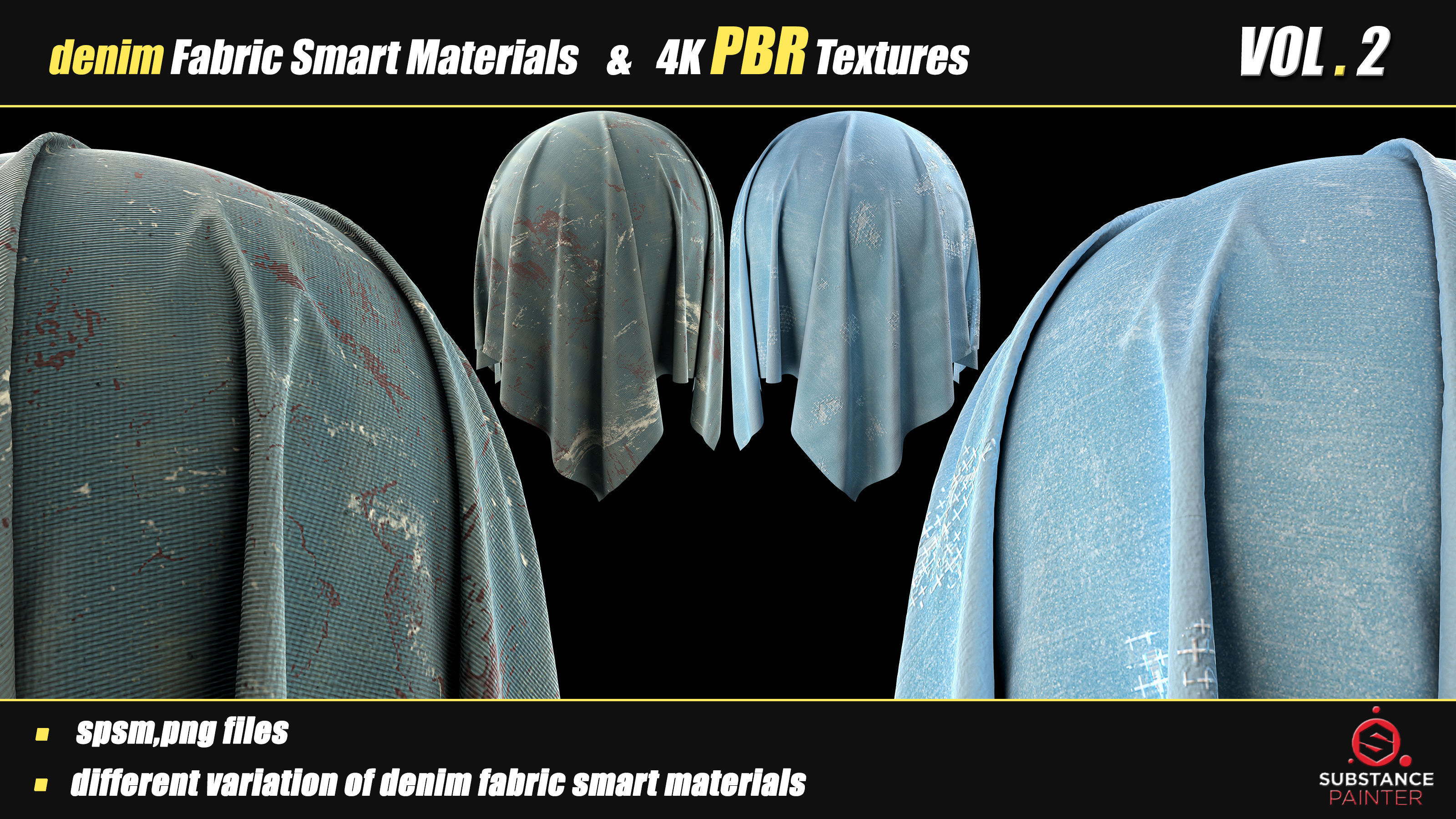 30 Denim Fabric Smart Material Bundle and 4K PBR Texture VOL 02 Texture ...