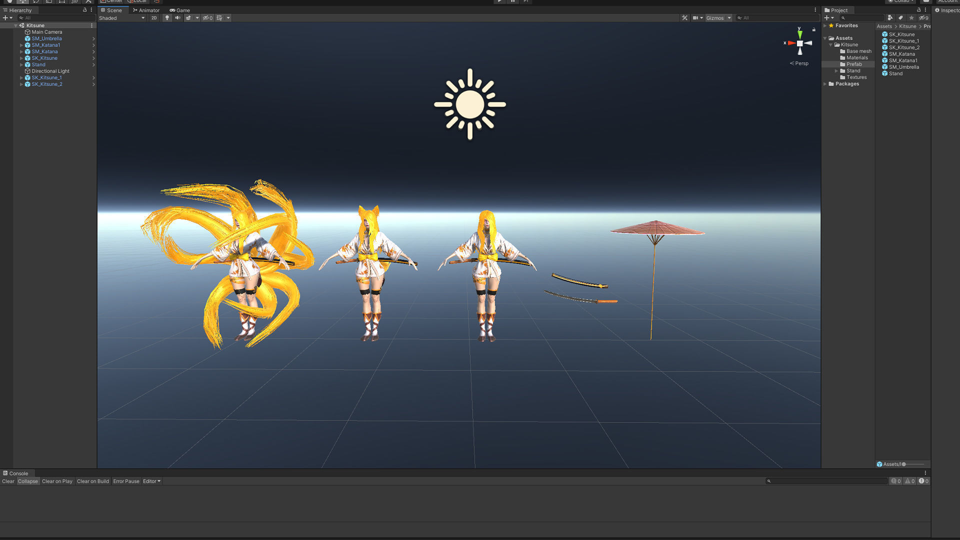 3D model Kitsune Game Ready Low Poly VR / AR / low-poly | CGTrader