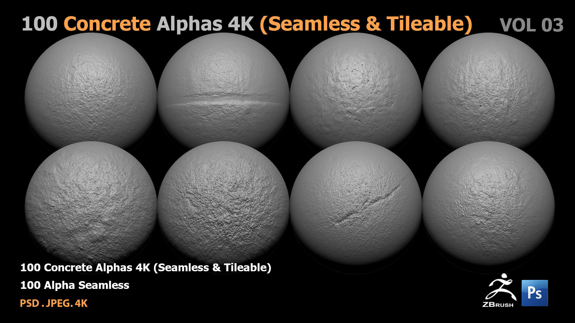 100 Concrete Alphas 4K- Seamless -Tileable Texture | CGTrader