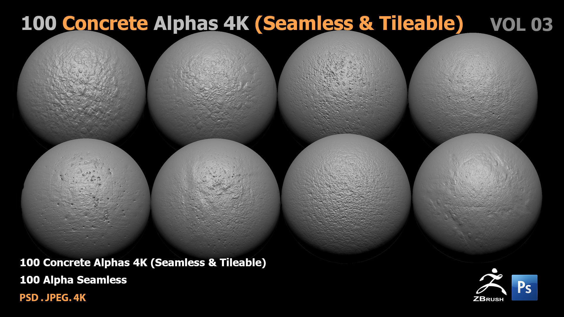 100 Concrete Alphas 4K- Seamless -Tileable Texture | CGTrader