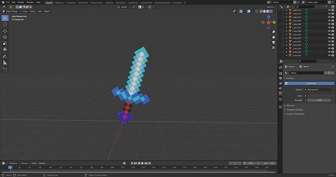 Sword Minecraft 3D model | CGTrader