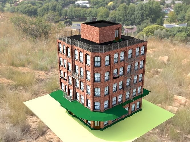 3D model Modular buildings loft from Brooklyn with animation Low poly ...