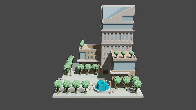 Residential building 17 WOU Kit 3D model | CGTrader