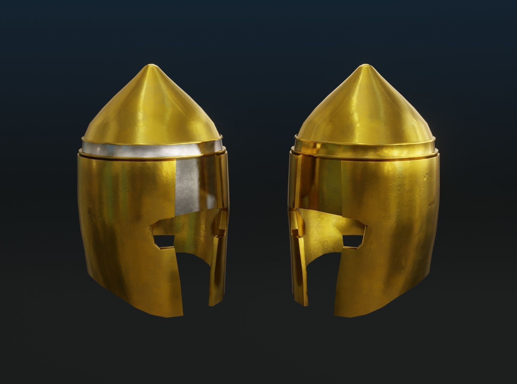 3D model Golden Medieval city guard helmet VR / AR / low-poly | CGTrader