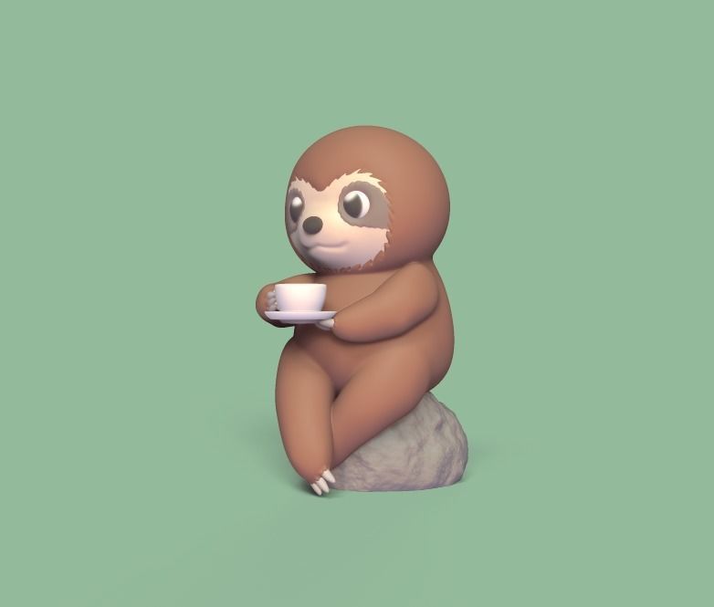 Sloth Tea 3D model 3D printable | CGTrader