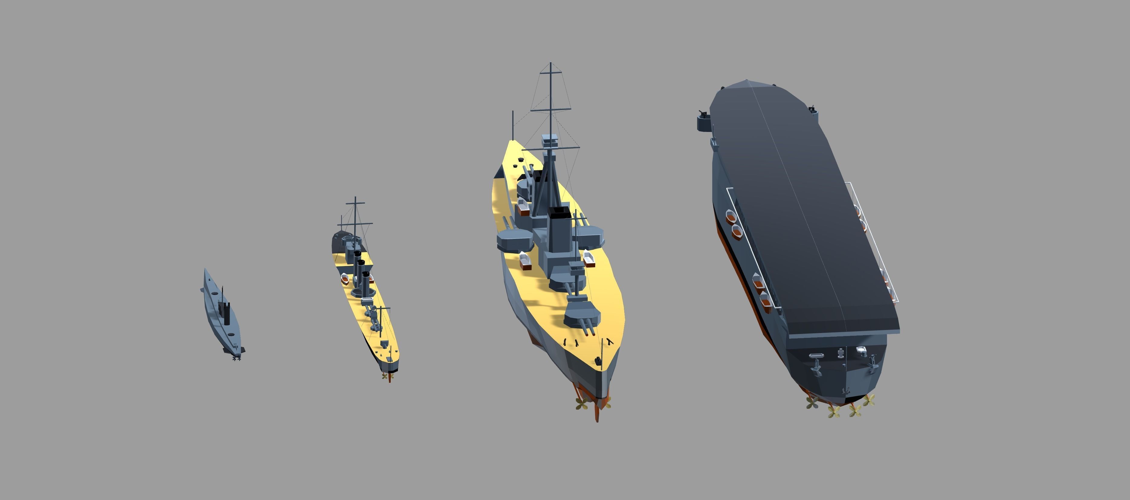 3D model Polygonal Classic Warships VR / AR / low-poly | CGTrader