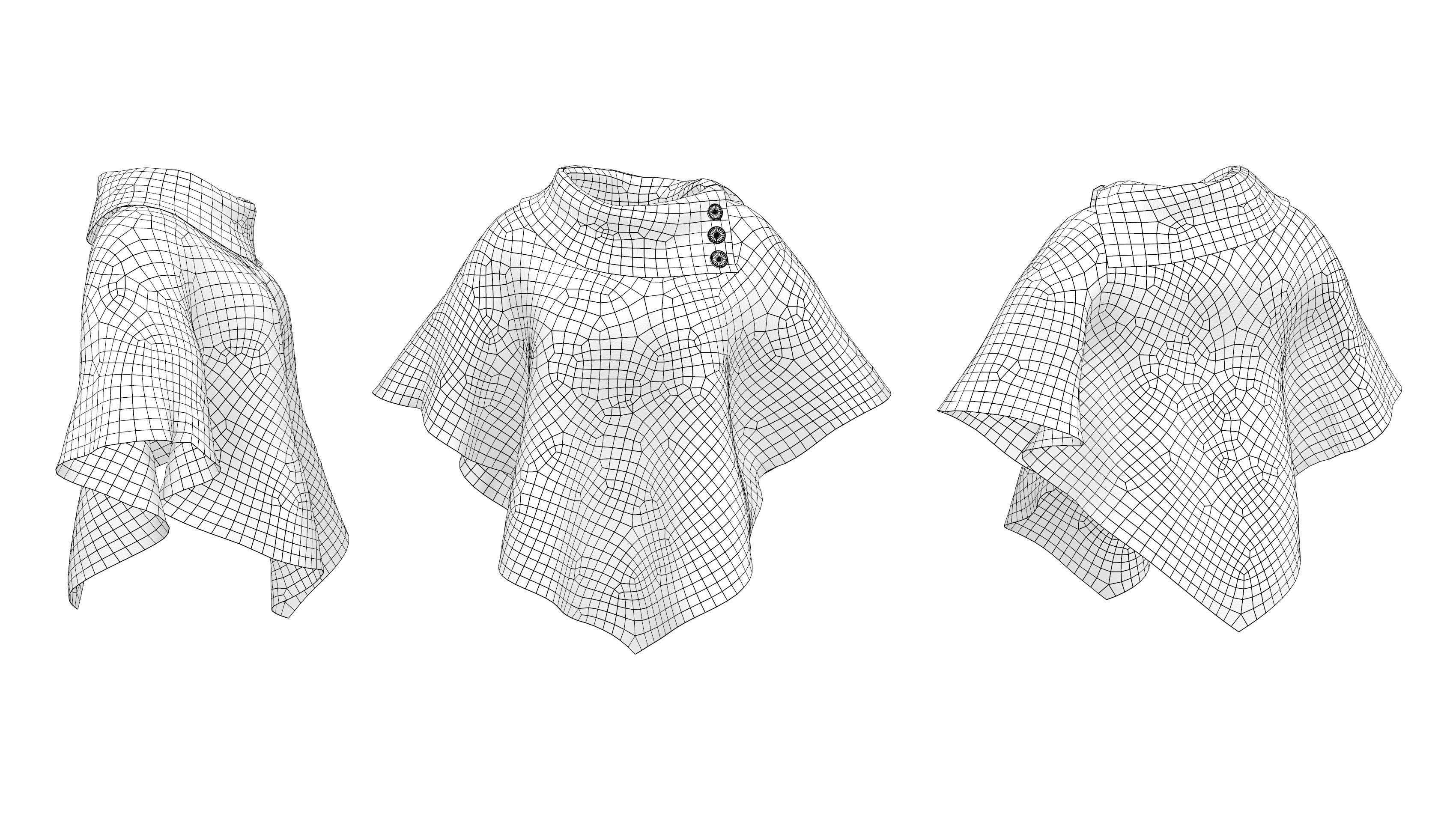 3D model Women Poncho Cape VR / AR / low-poly | CGTrader