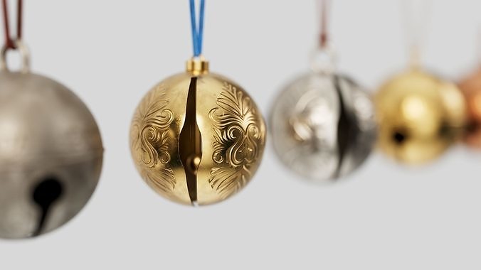 Christmas bell ball builder with 15 mesh 4 skin and 3 colors 3D model ...