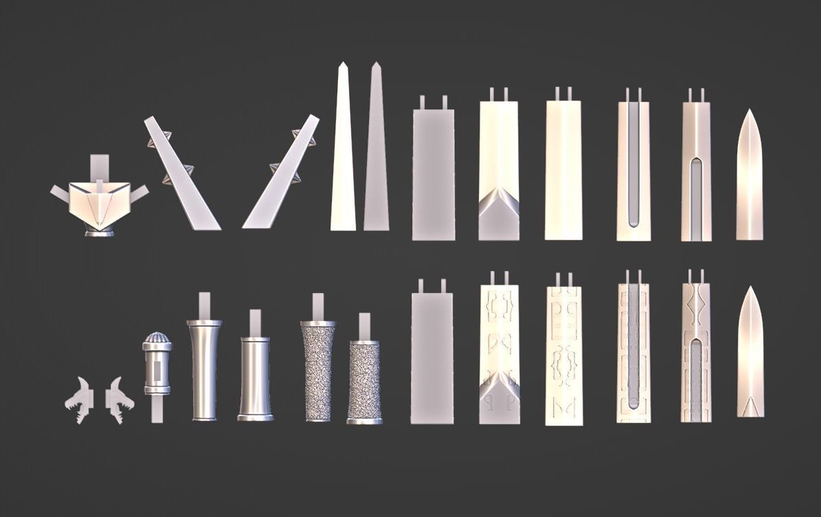 Aerondight - Witcher Silver Sword -Sliced Print Ready- Geralt 3D model ...