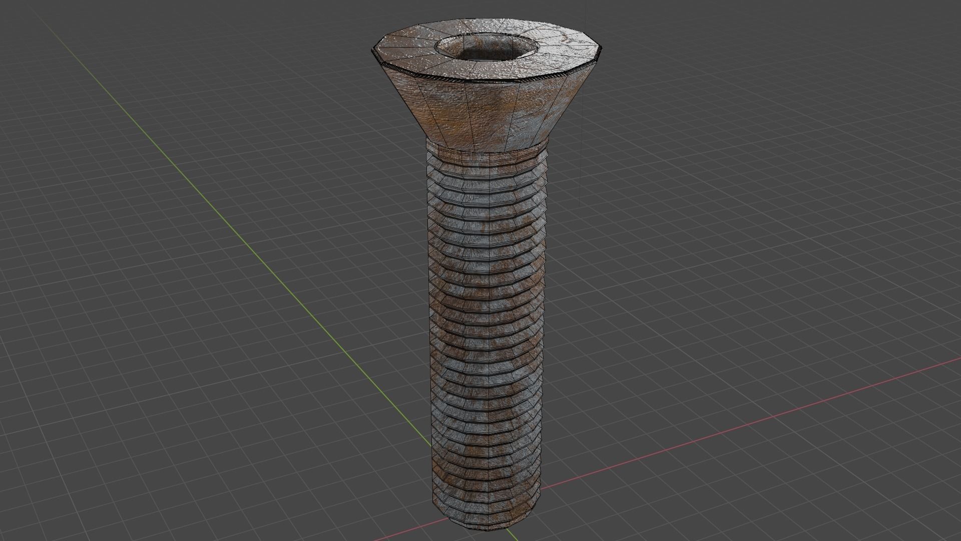 3D model 3D Low Poly Rusted Countersunk Bolt Baked VR / AR / low-poly ...