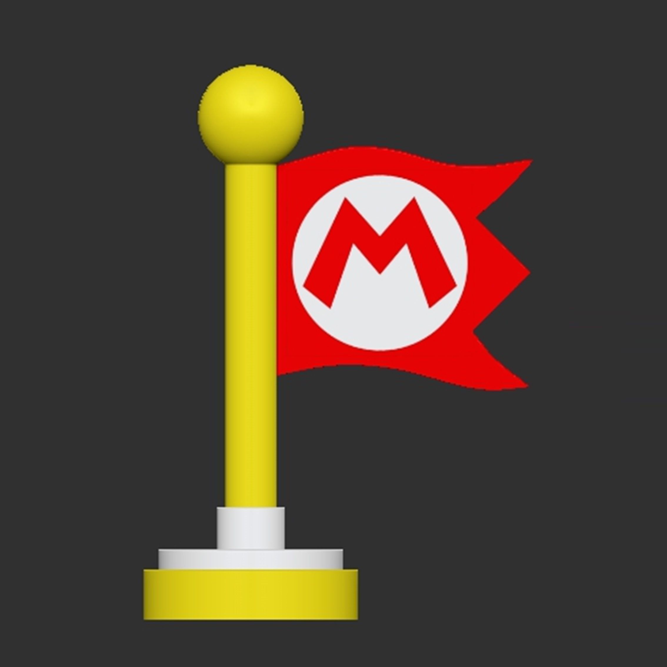 Checkpoint Flag Mario 3D model 3D printable | CGTrader