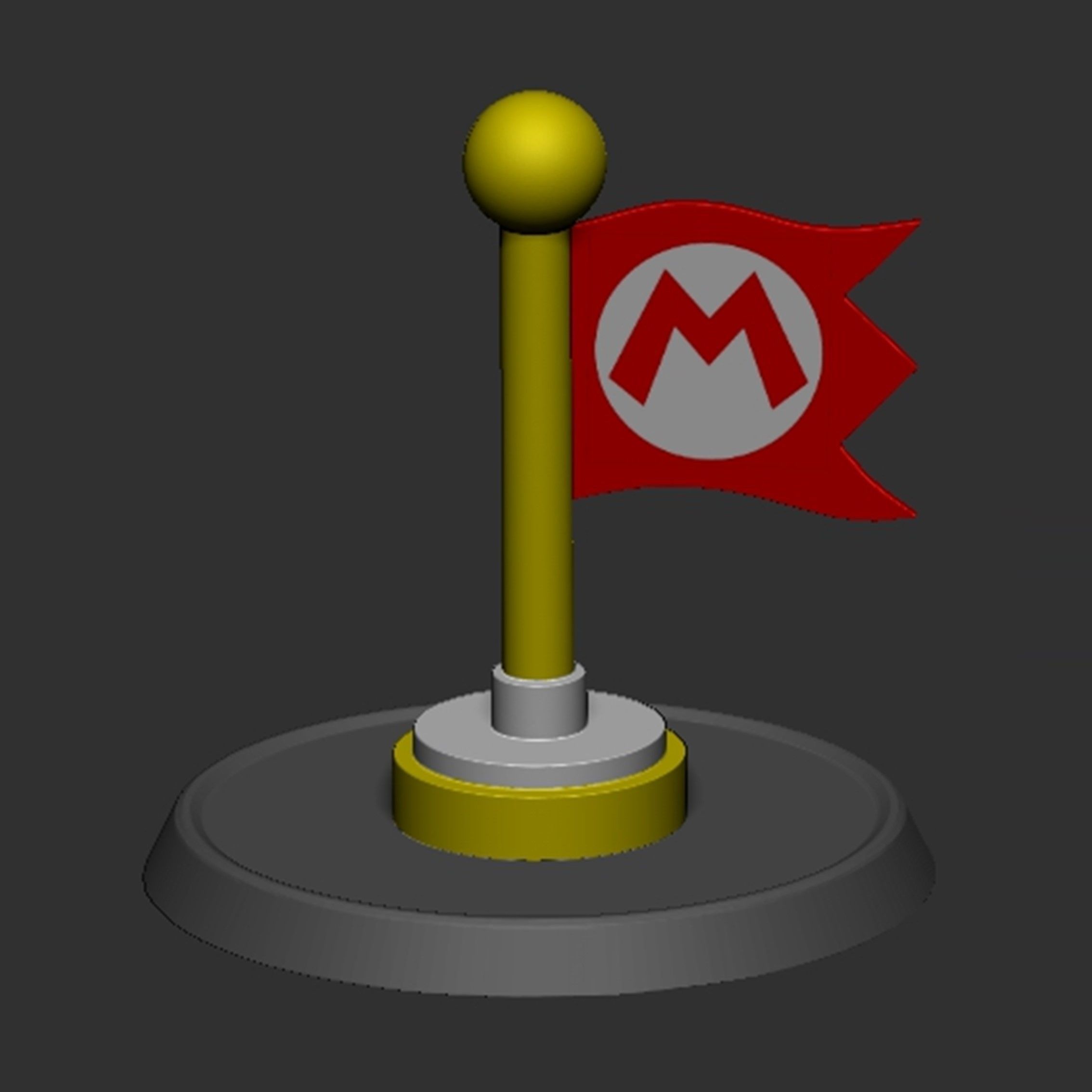 Checkpoint Flag Mario Based 3D model 3D printable | CGTrader