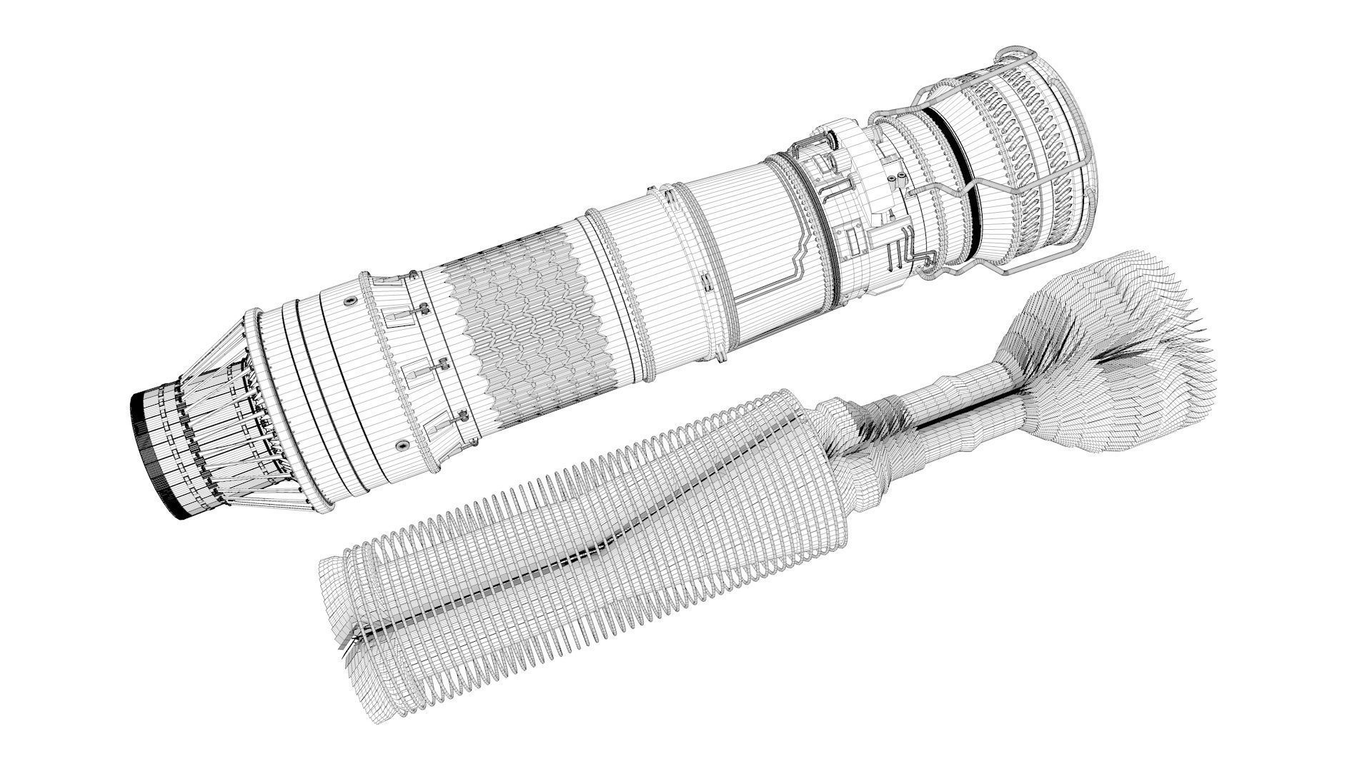 jet engine Military Turbofan 3D model | CGTrader