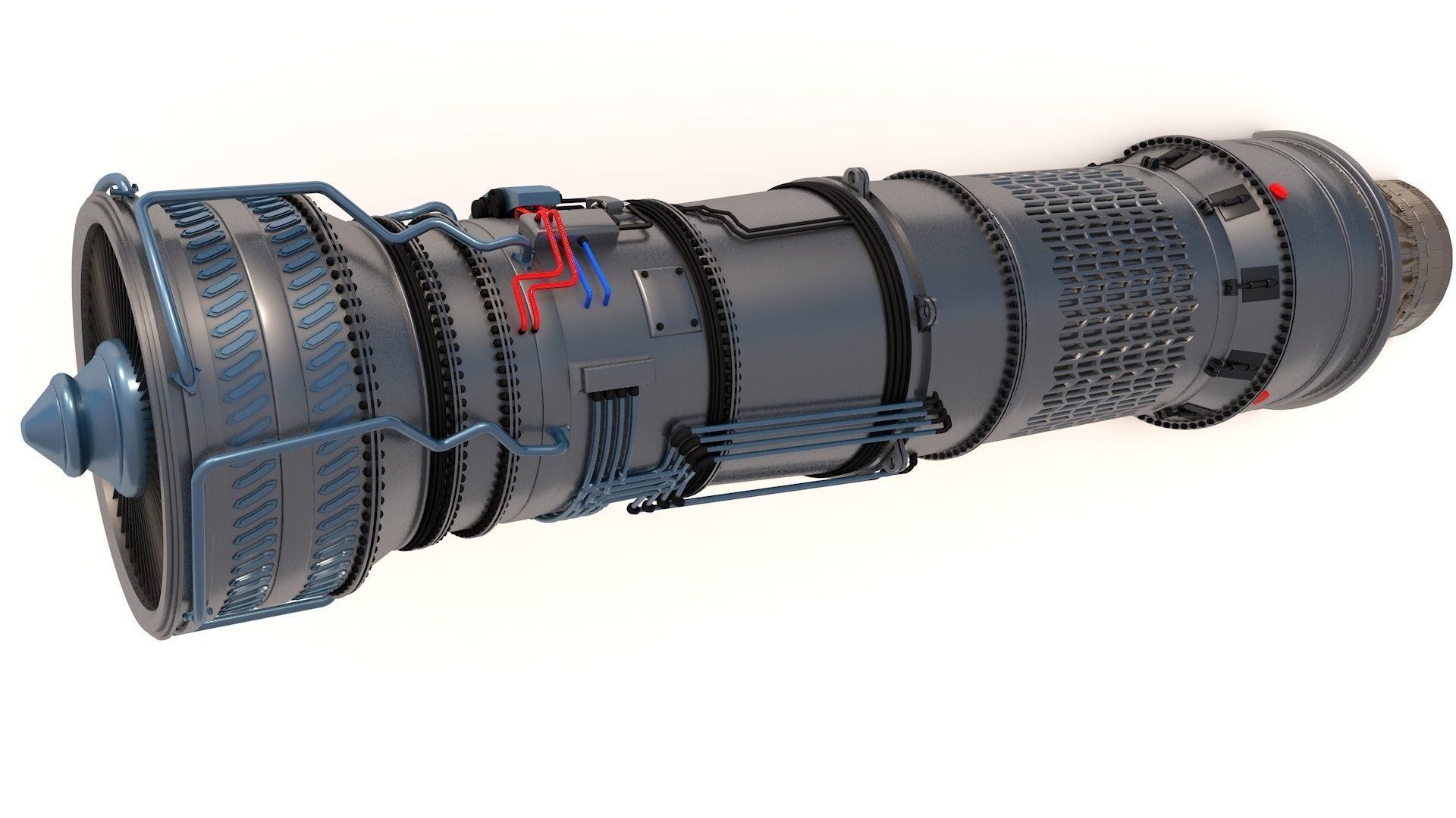 jet engine Military Turbofan 3D model | CGTrader