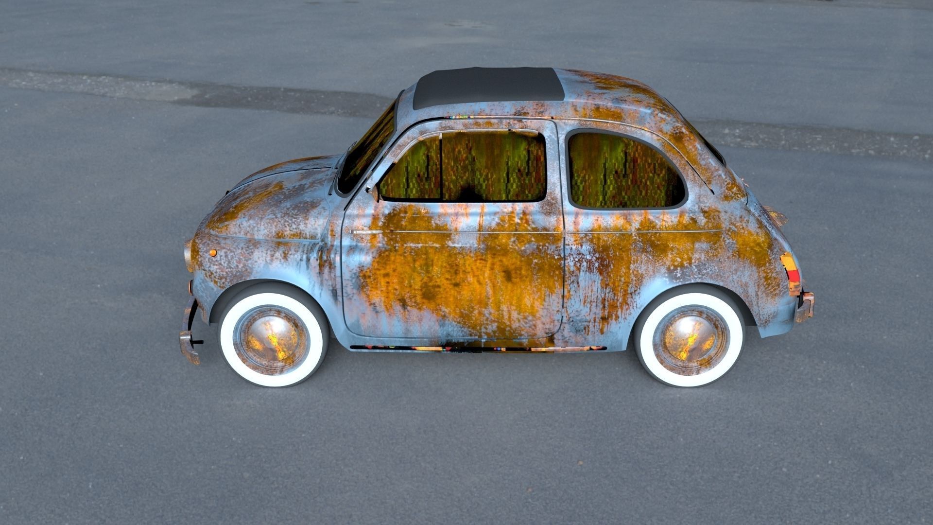 Fiat 500 Nuova 1957 rusty HDRI 3D model | CGTrader