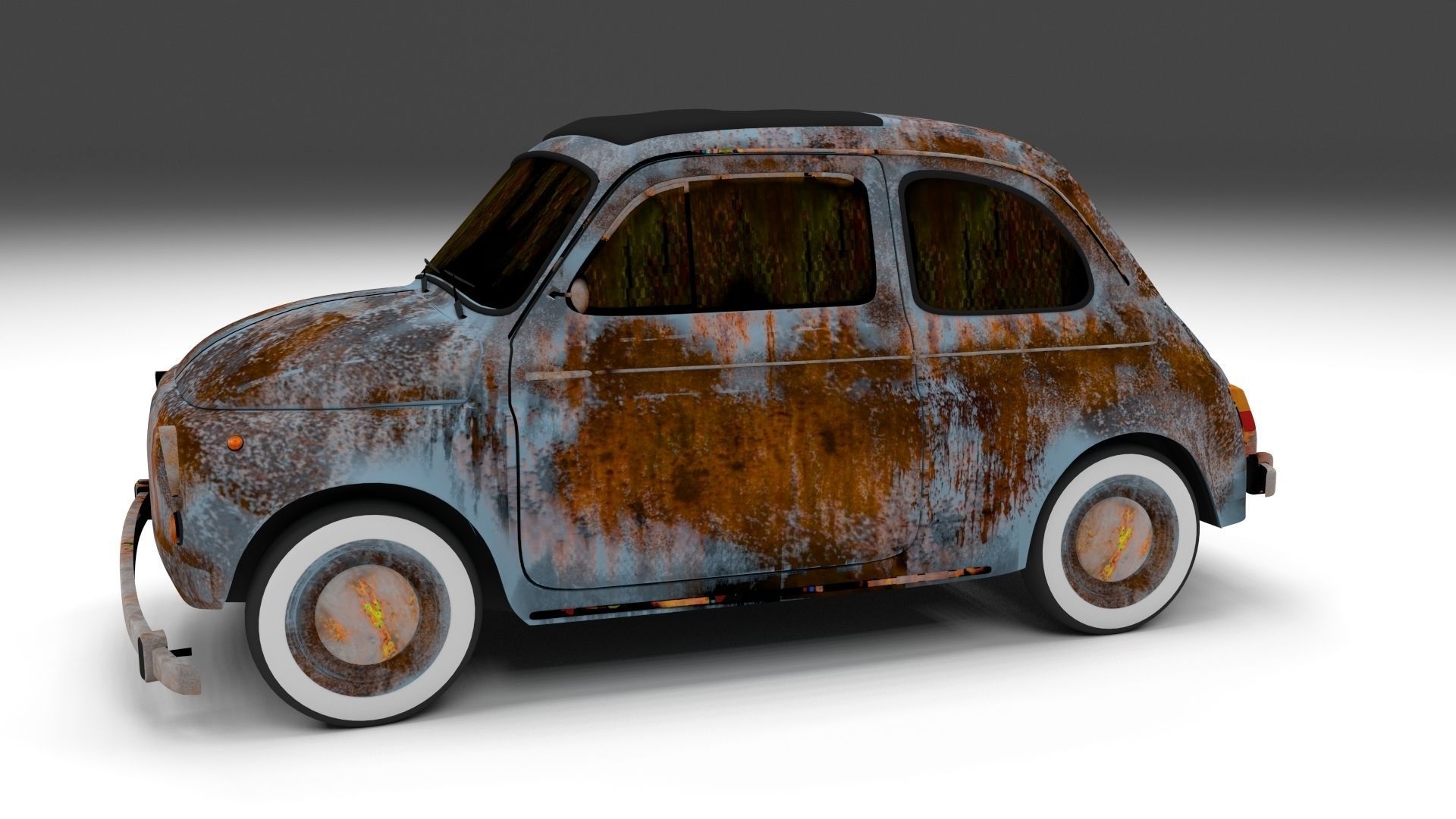 Fiat 500 Nuova 1957 rusty HDRI 3D model | CGTrader